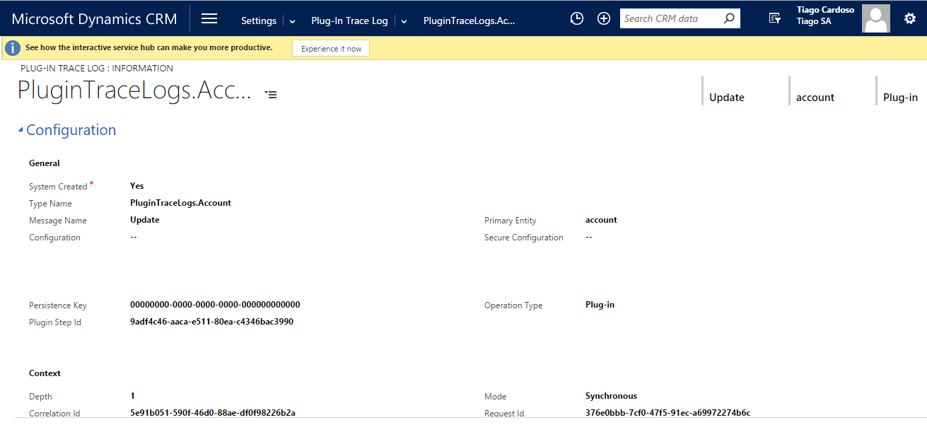 CRM 2015/2016 – Plugin Trace Logs – Power Platform by Tiago Michelini ...